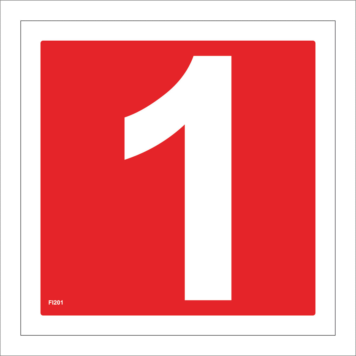 Number 1 One Fire Office Location Workplace Sign with Number 1 – PWDirect