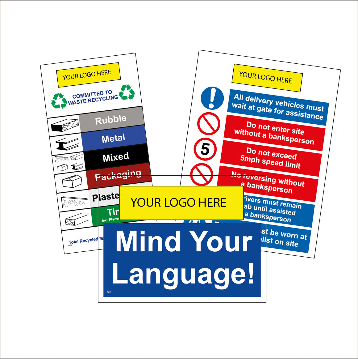 signs packaging boxes stickers construction safety signage footpath ...