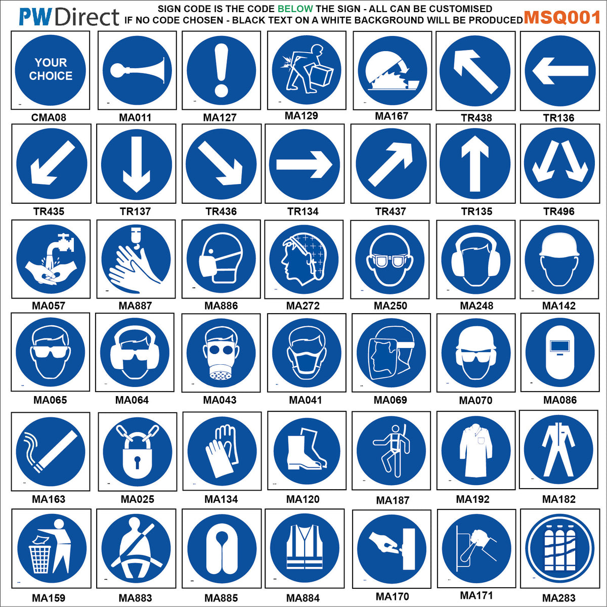 Mandatory Signs Section – PWDirect