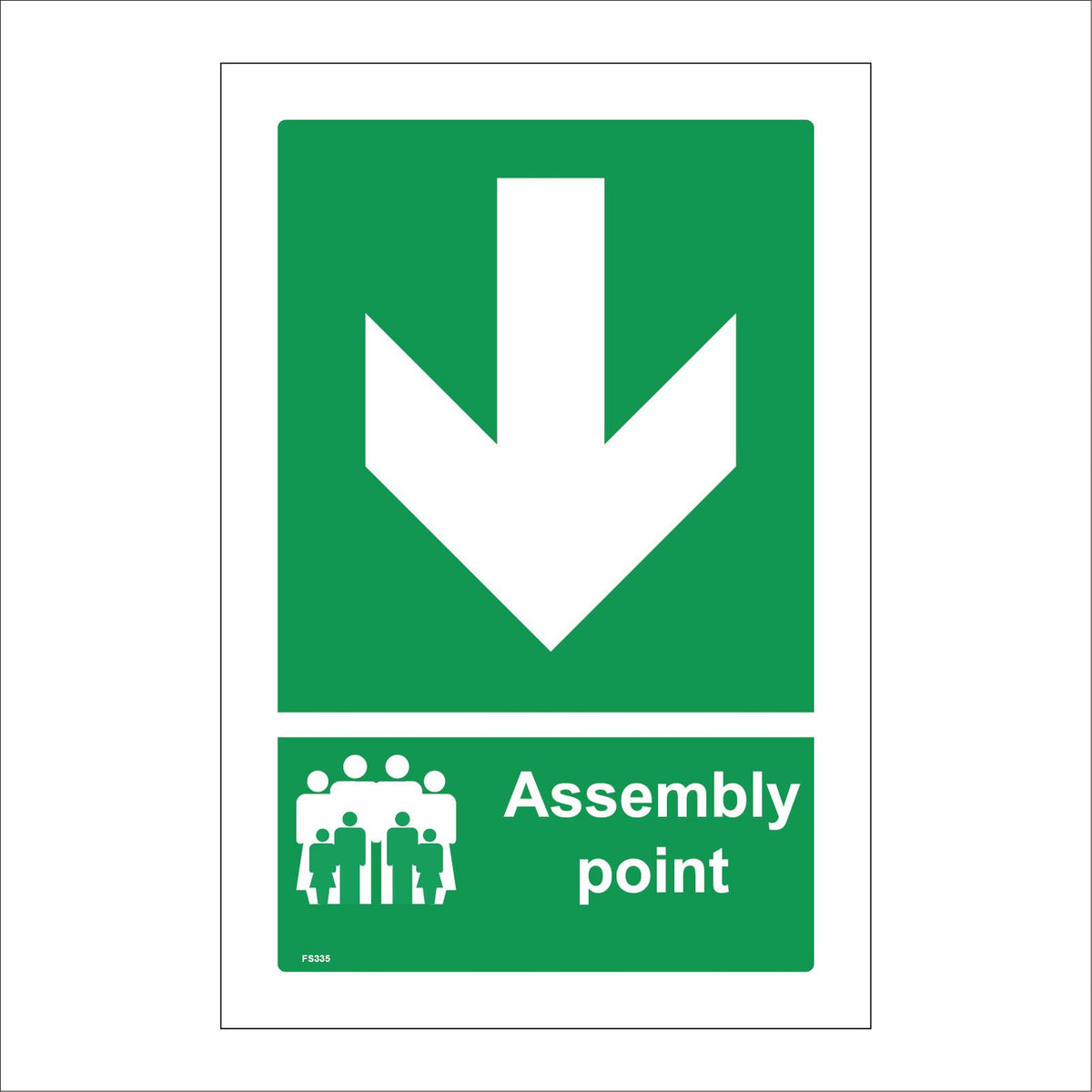 Fire Assembly Muster Point Family Down Arrow – PWDirect