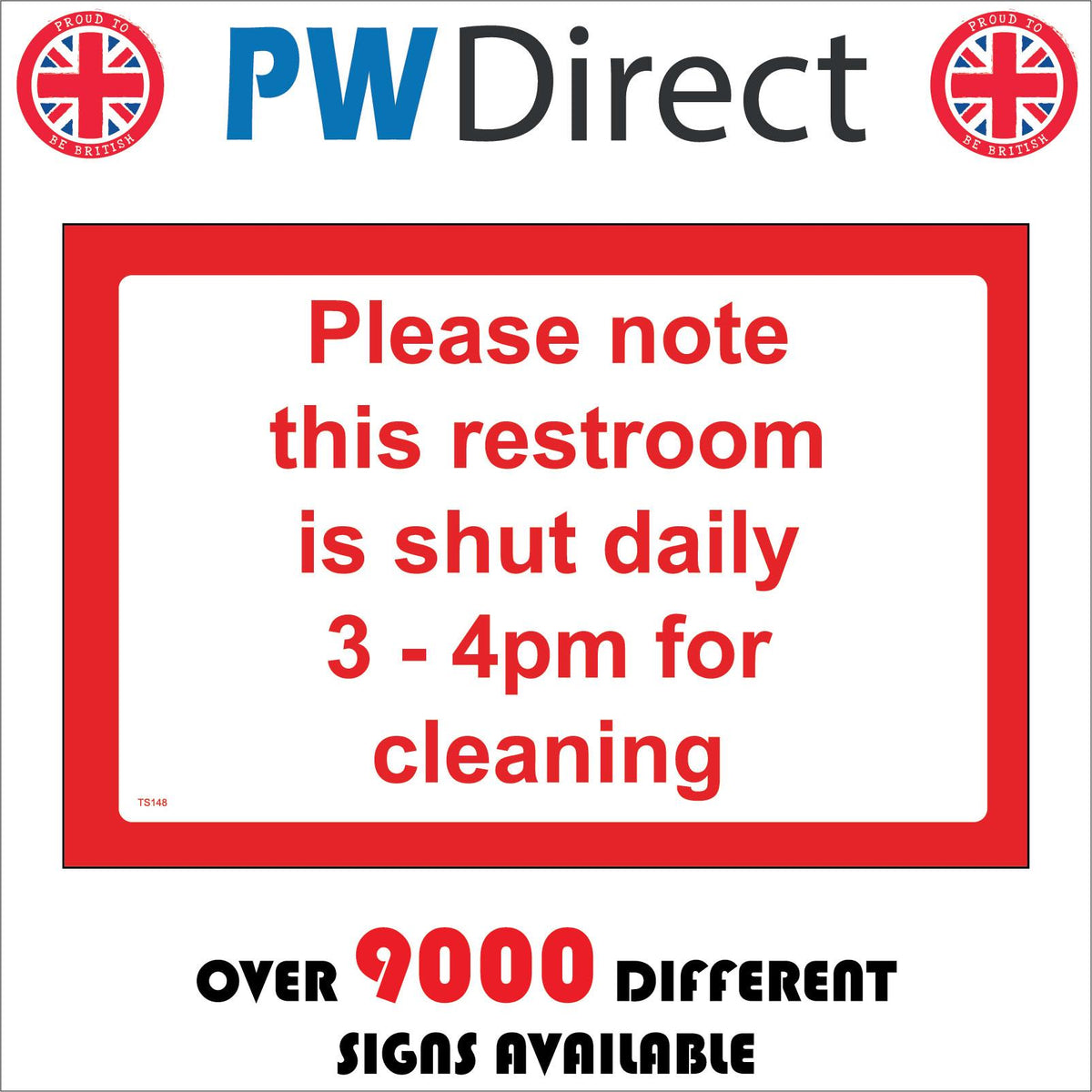 Please Note This Restroom Shut Daily 3 4pm For Cleaning – PWDirect