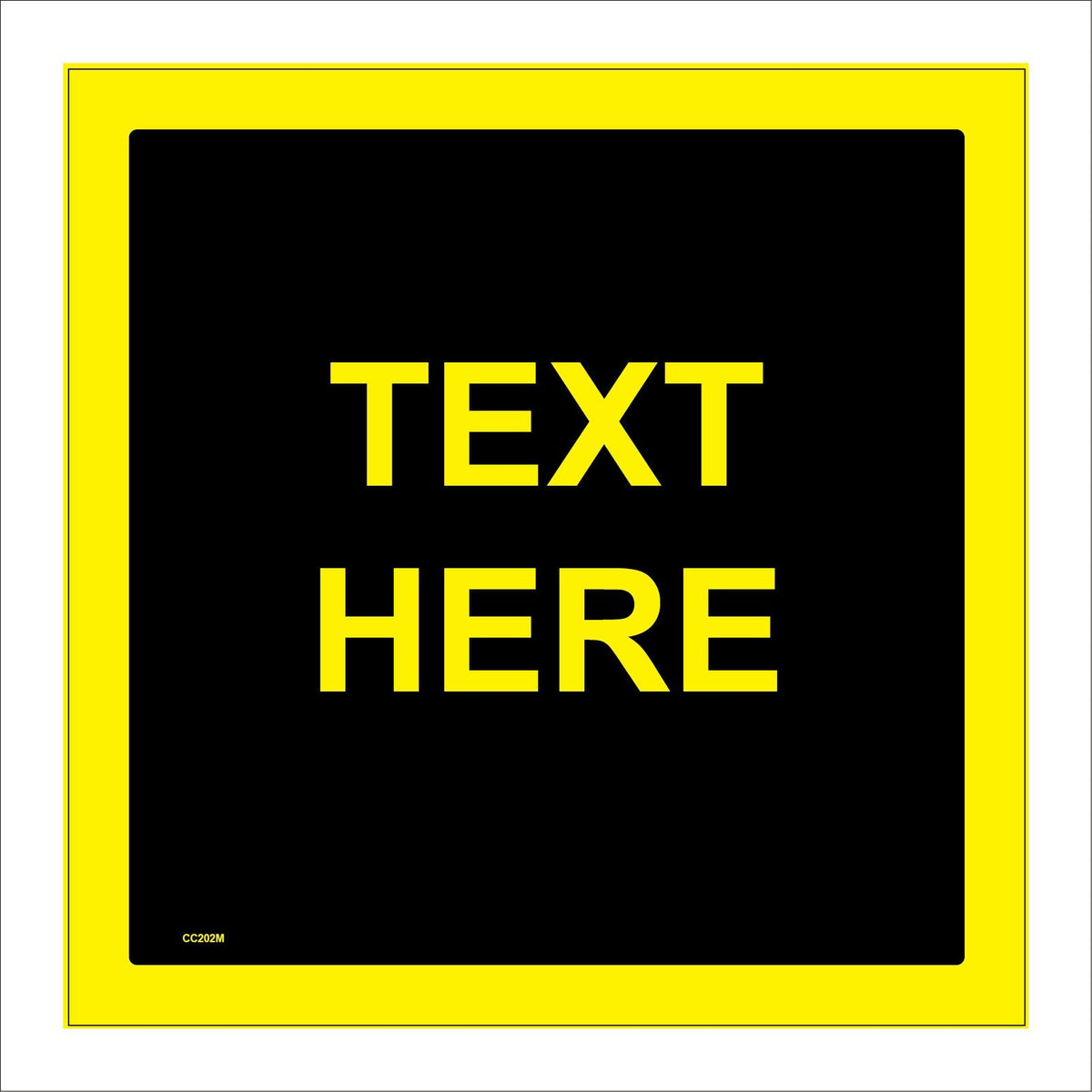 Yellow Frame Black Background Text Words Custom Image, CC202M – PWDirect