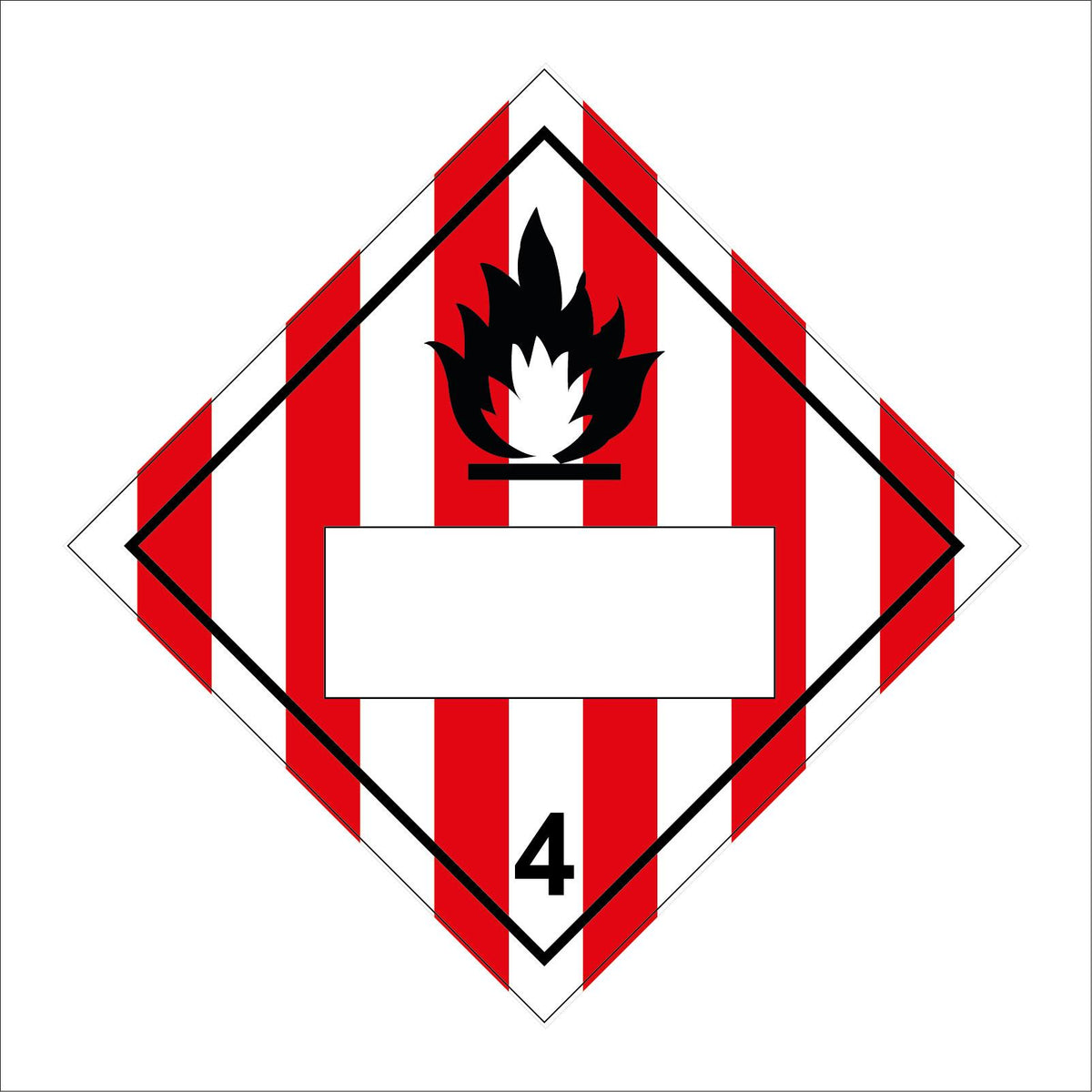 Flammable Solid Red White Stripe 4 Box Details Placard – PWDirect