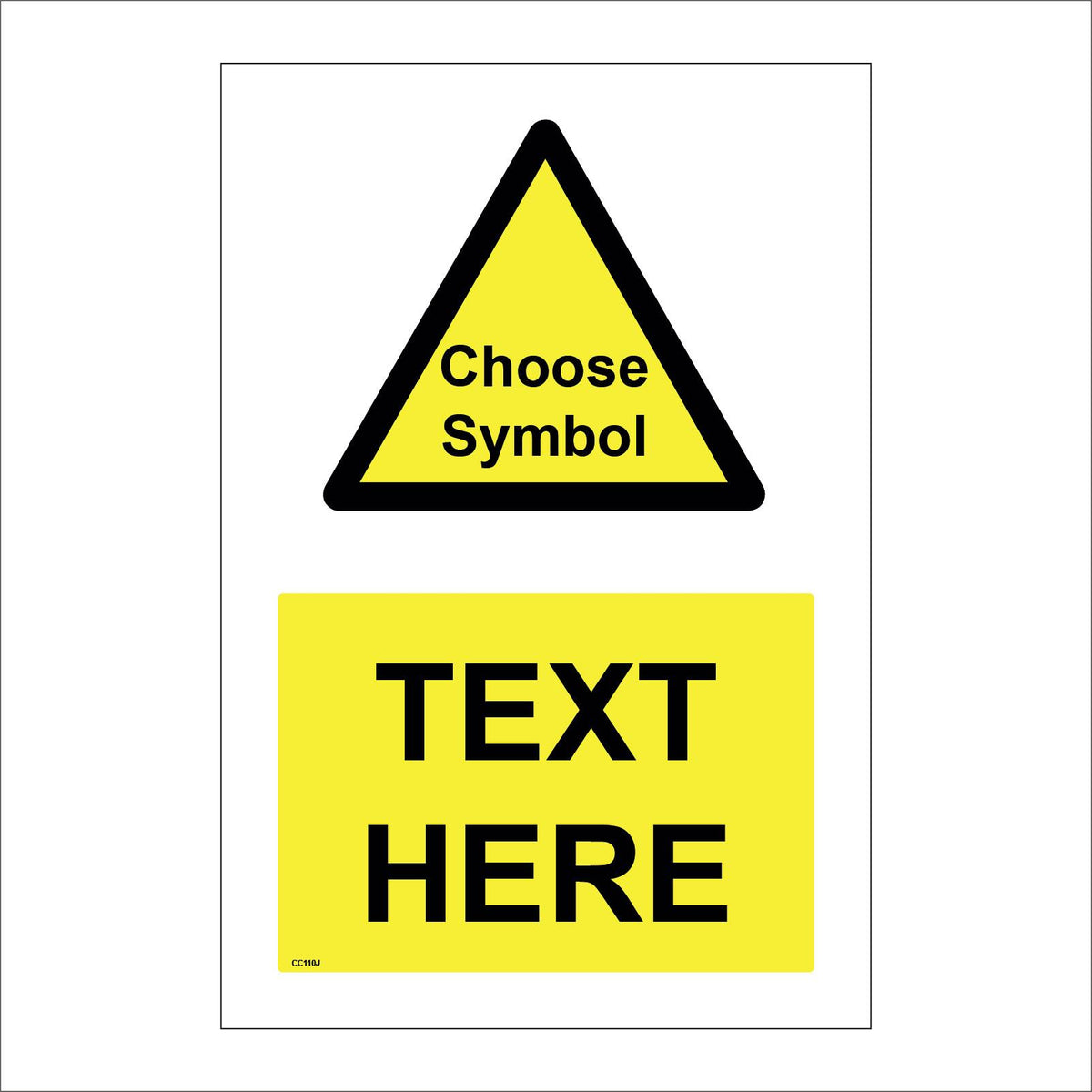 Choose Symbol Text Words Logo Image Custom Bespoke, CC110J – PWDirect