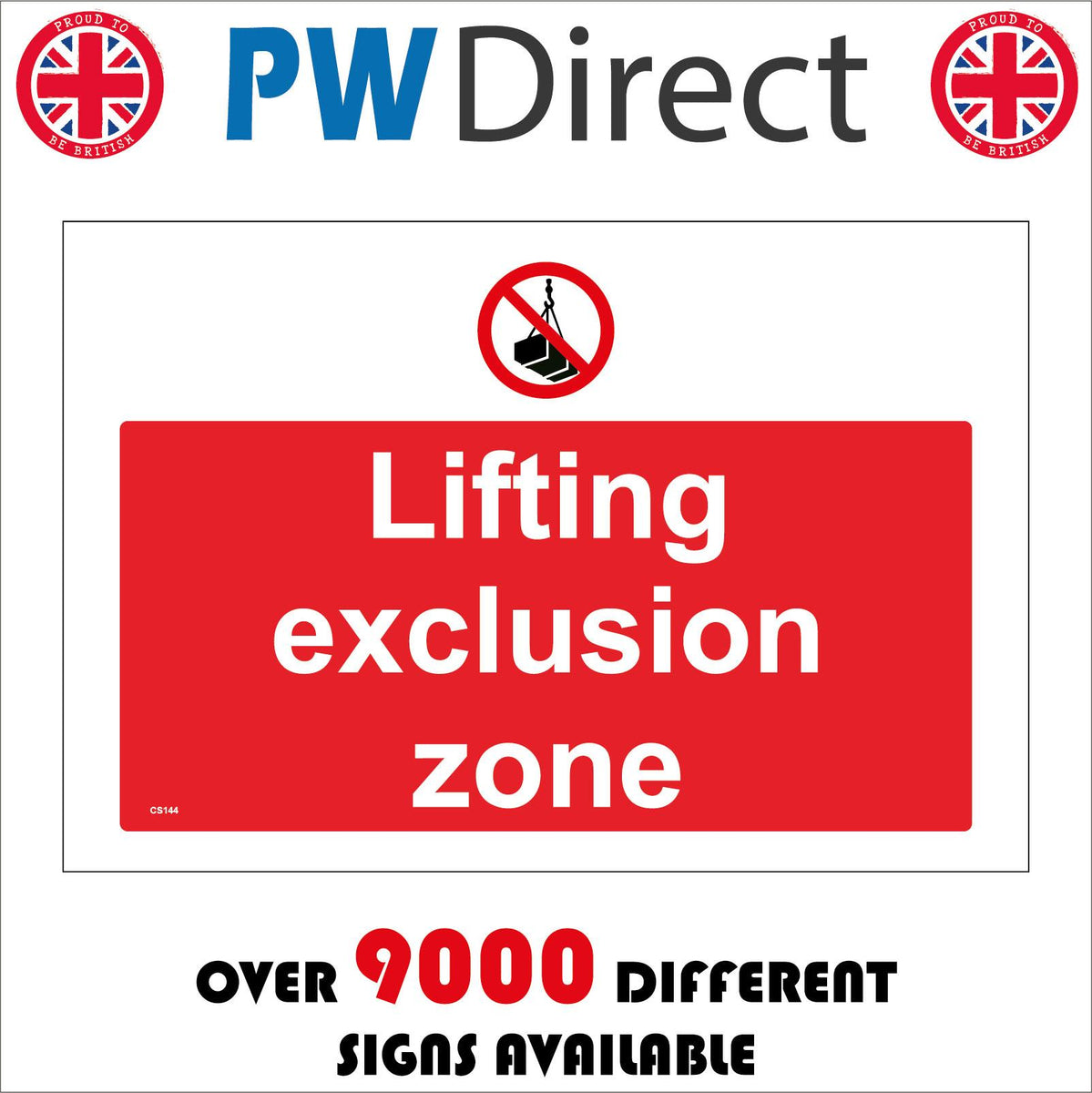 Lift Exclusion Zone Sign with Circle Crane Hook Box – PWDirect