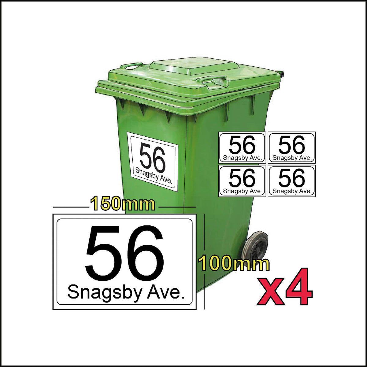 BN001 Custom Bin Number Signs House Name and Street Name/Number/Road S ...