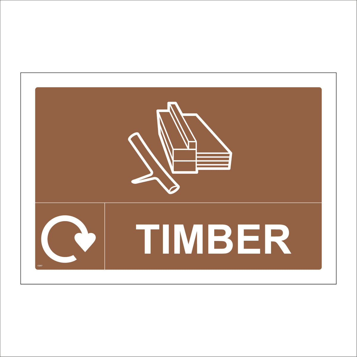 Timber Recycling Skip Bin Sign with Wood Recycling Logo – PWDirect
