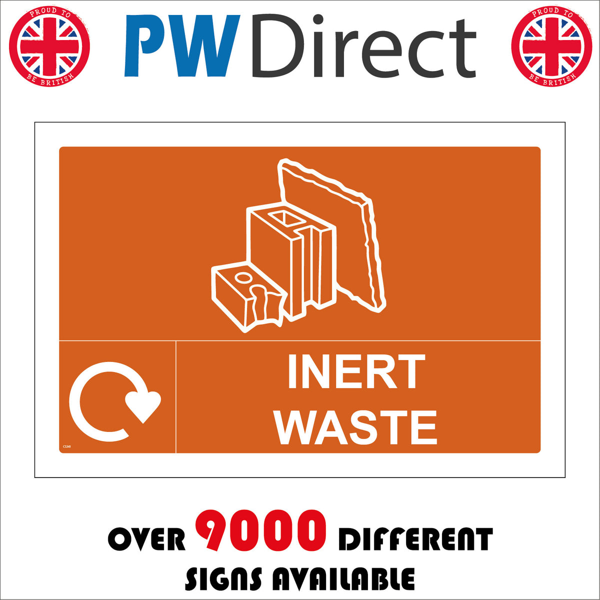 Inert Waste Recycling Sign with Bricks Recycling Logo – PWDirect