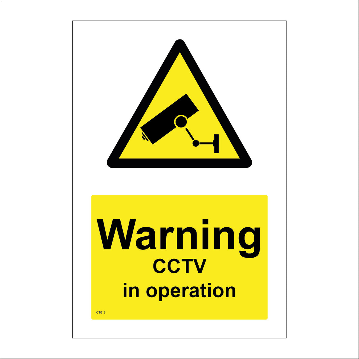 Warning Cctv In Operation Sign with Camera Triangle – PWDirect