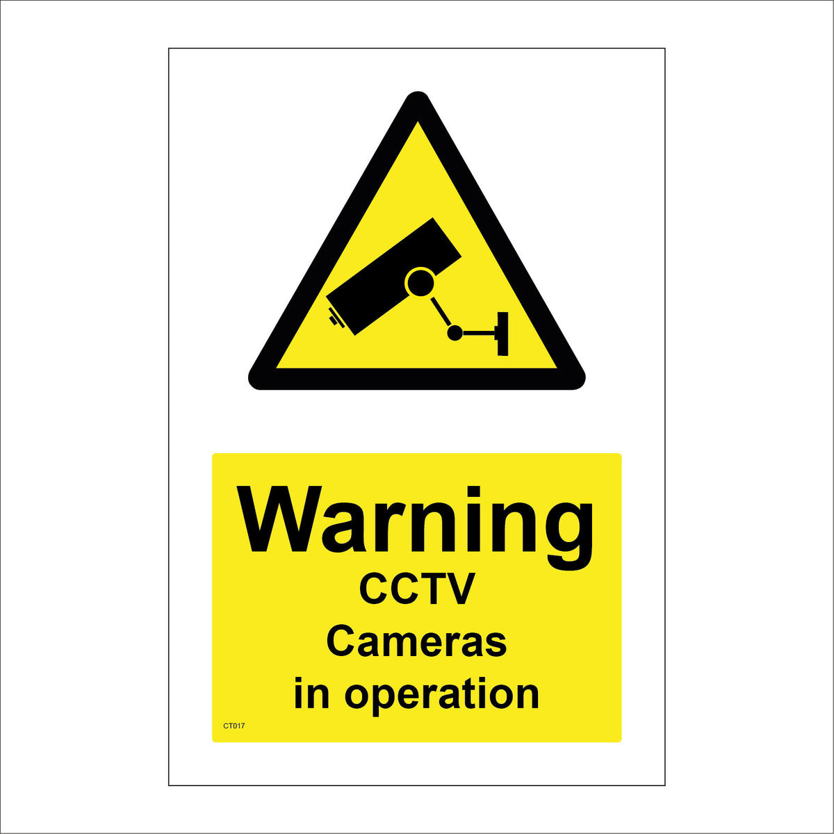 Warning Cctv Cameras In Operation Sign with Camera Triangle – PWDirect