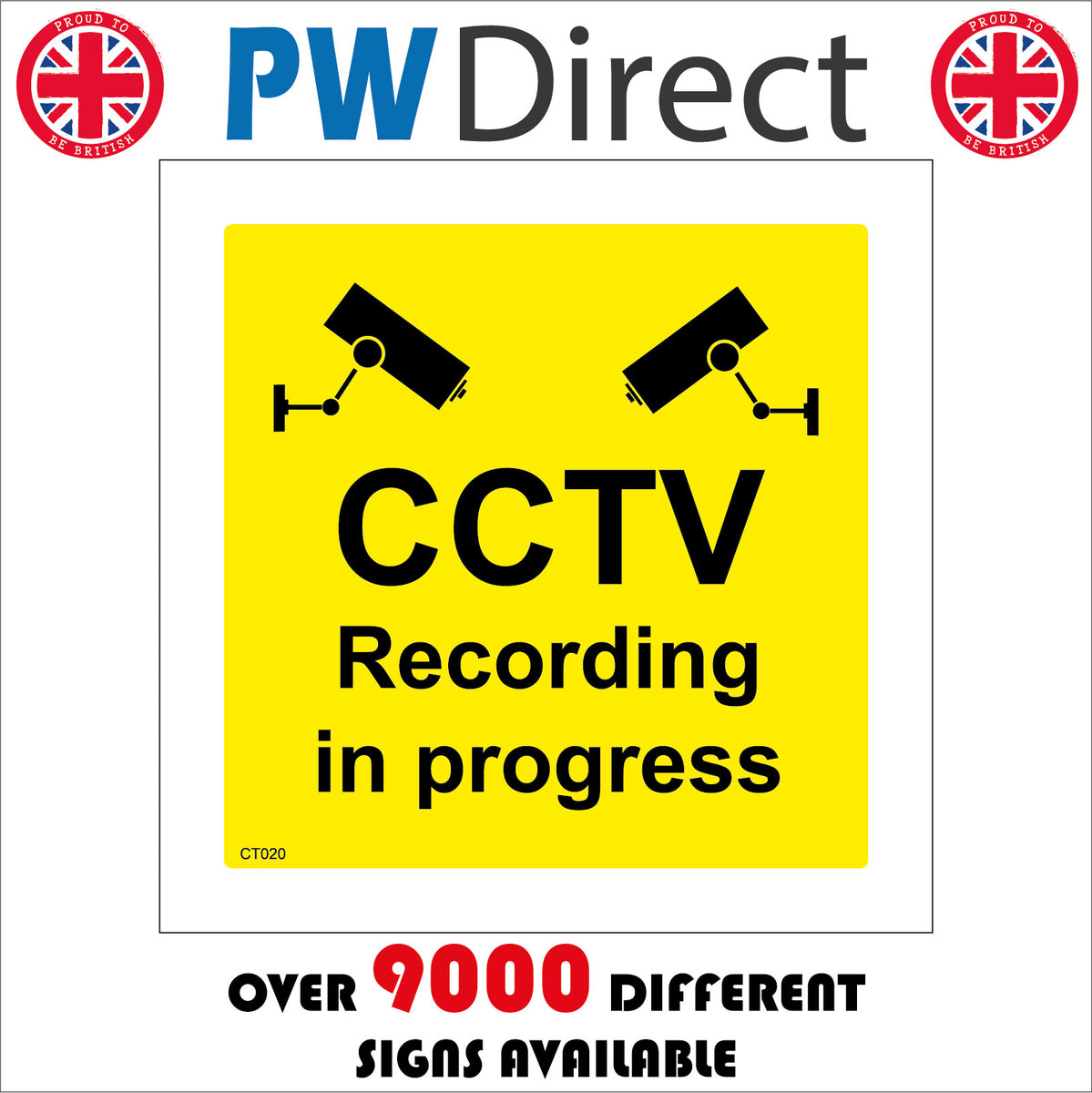 Cctv Recording In Progress Sign with Camera – PWDirect
