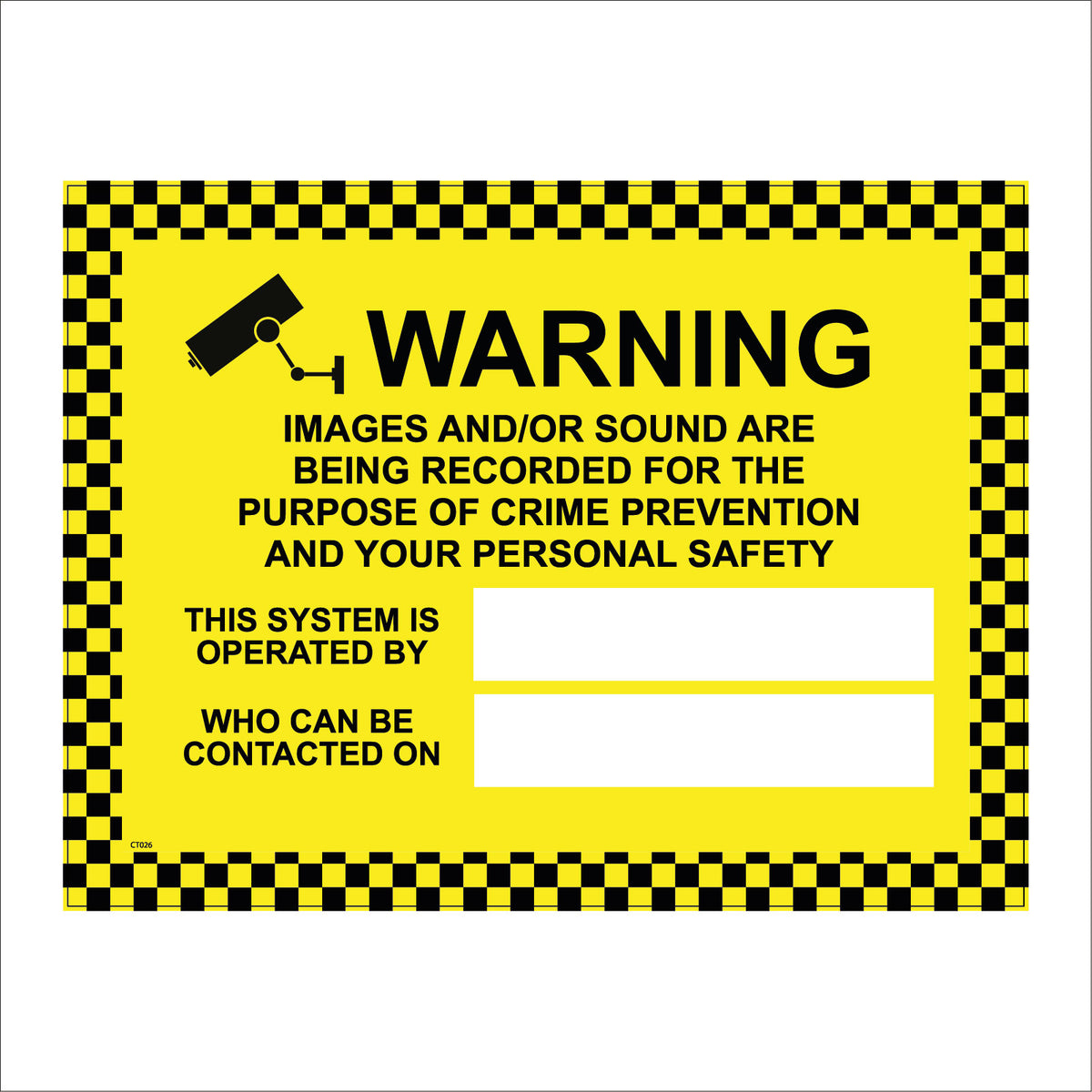 Warning Images And Sound Are Being Recorded For Th Sign with Camera ...