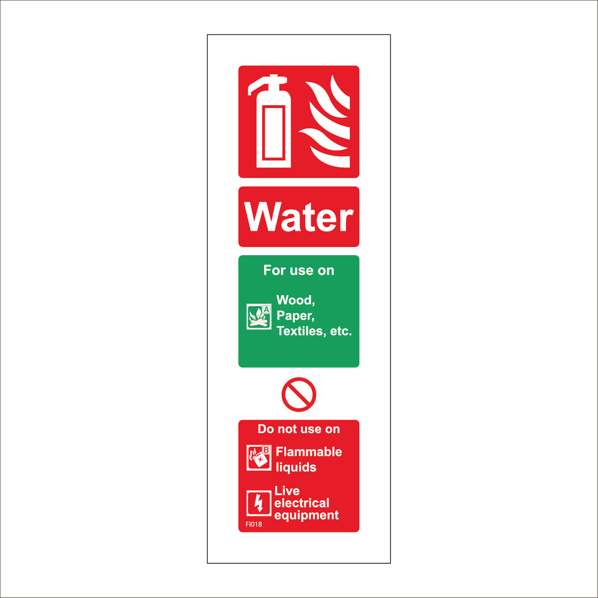 Water Fire Extinguisher Sign with Fire Extinguisher Fire Tick Canister ...