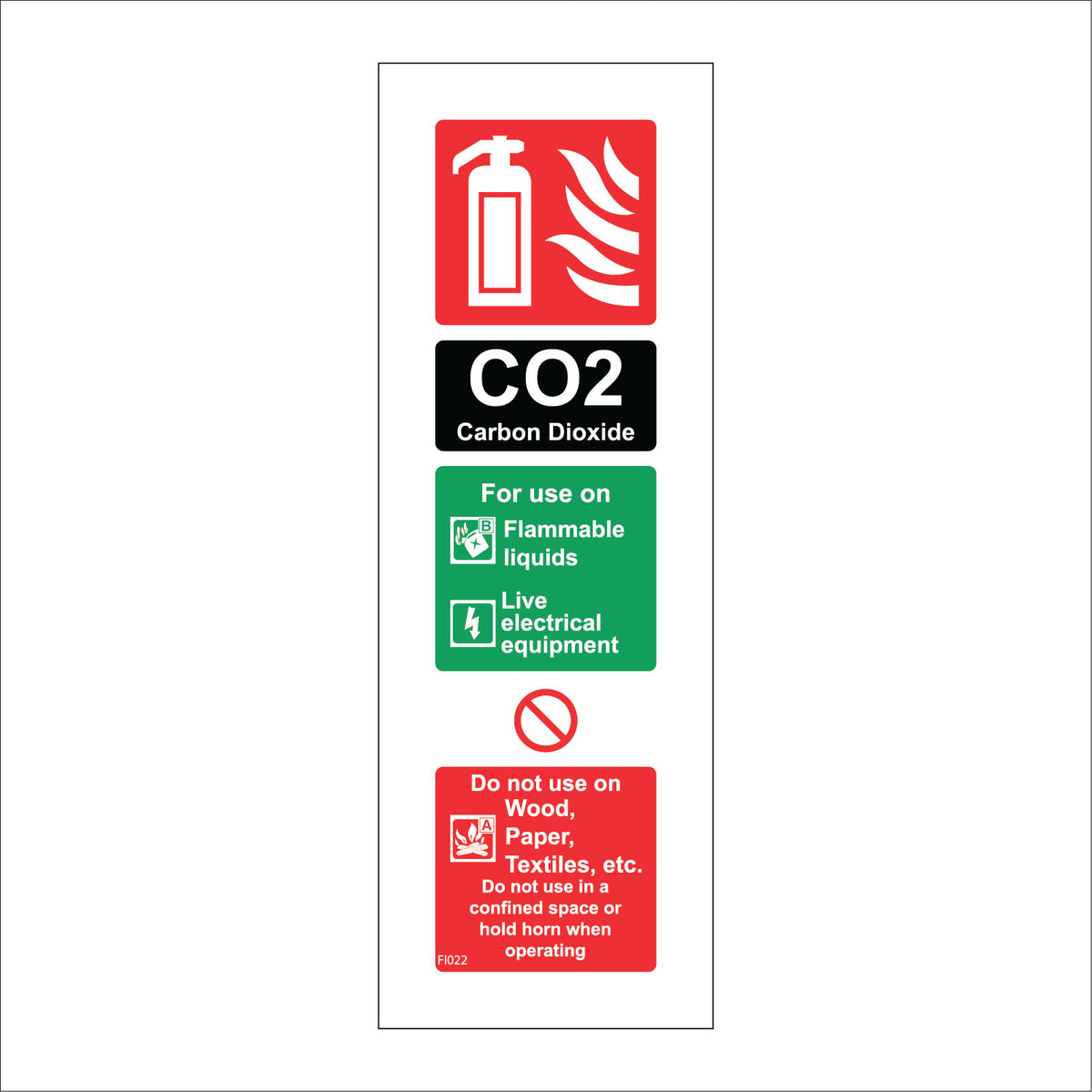 Co2 Fire Extinguisher Sign with Fire Extinguisher Fire Tick Lightning ...