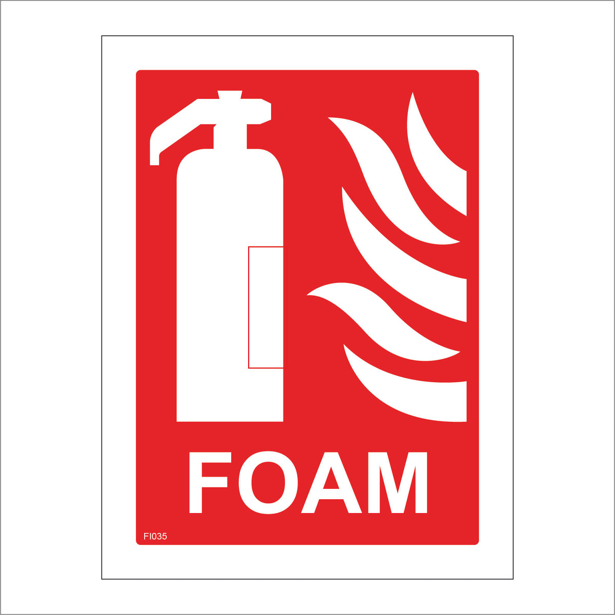 Foam Fire Extinguisher Sign with Extinguisher Flames – PWDirect