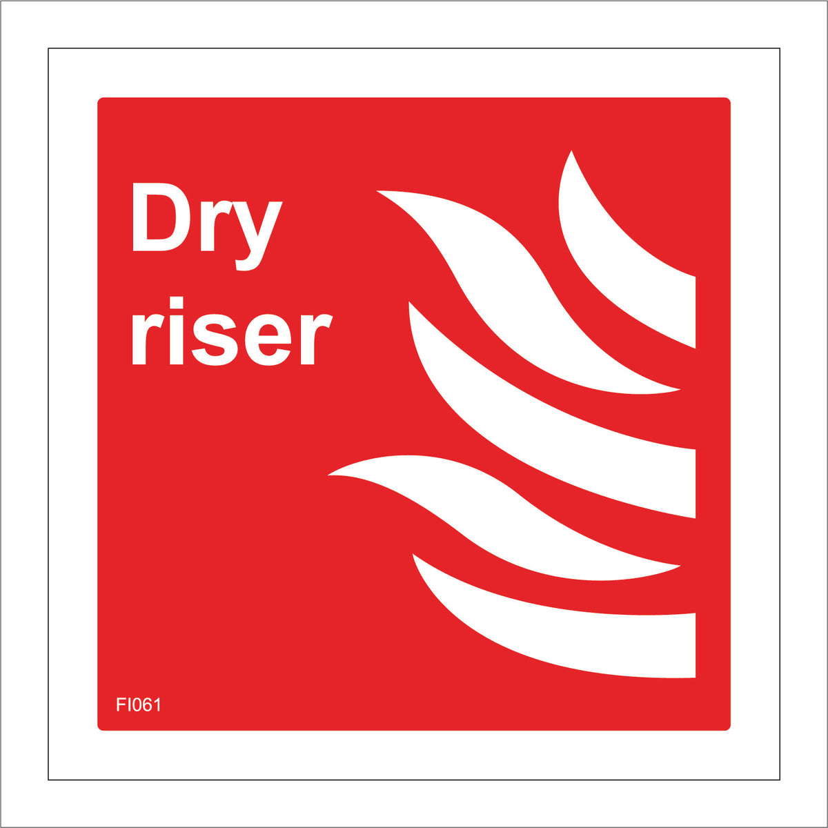 Dry Riser Sign with Fire – PWDirect