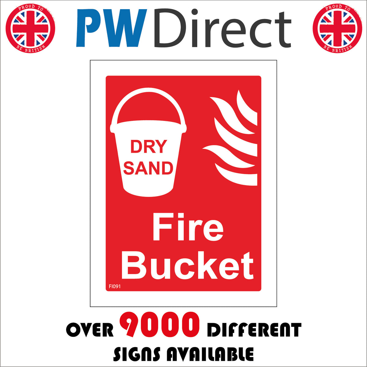Dry Sand Fire Bucket Sign with Fire Bucket – PWDirect