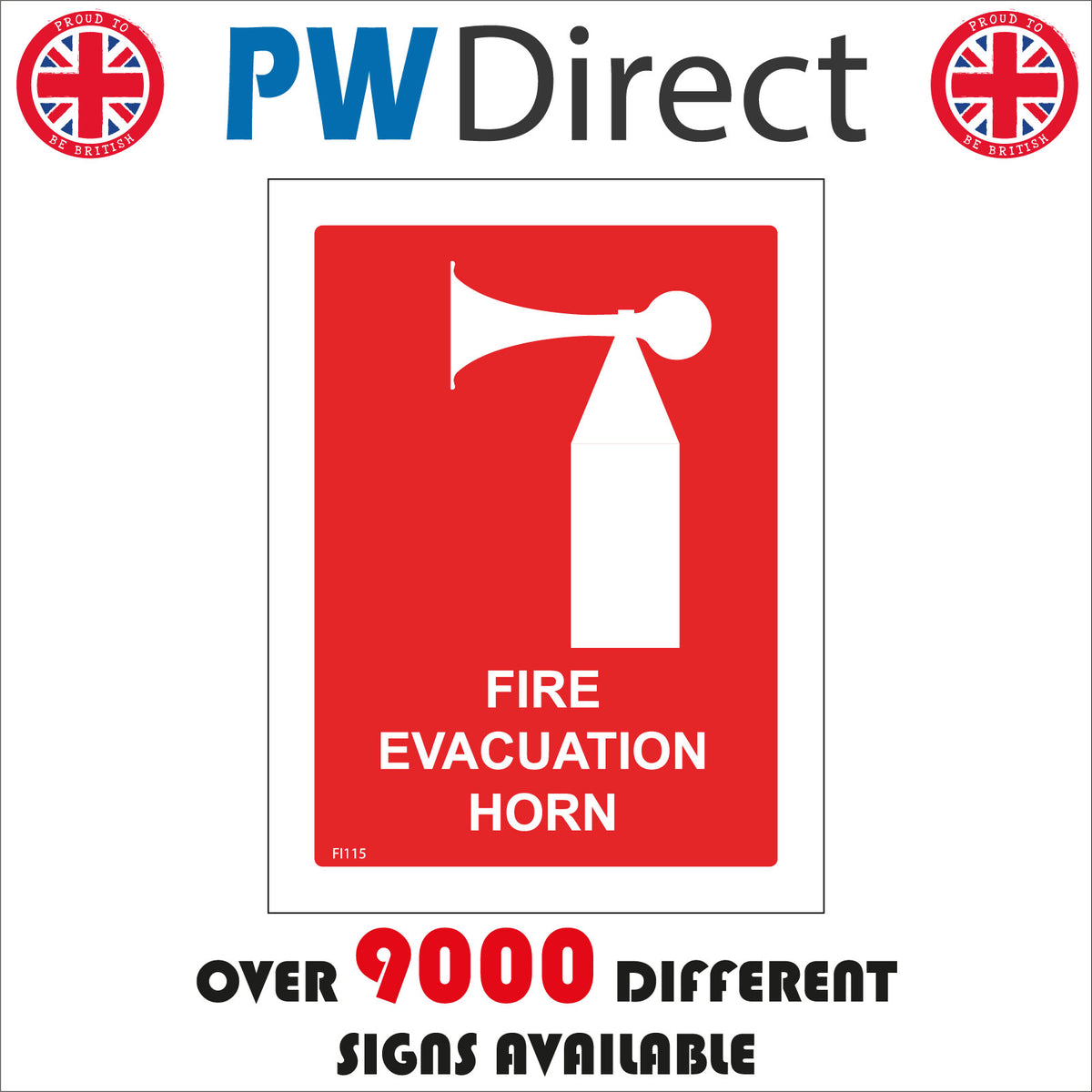 Fire Evacuation Horn Sign with Horn – PWDirect