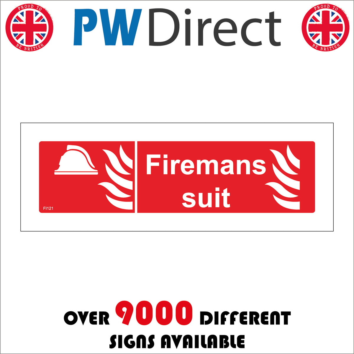 Firemans Suit Sign with Fire Firemans Helmet – PWDirect