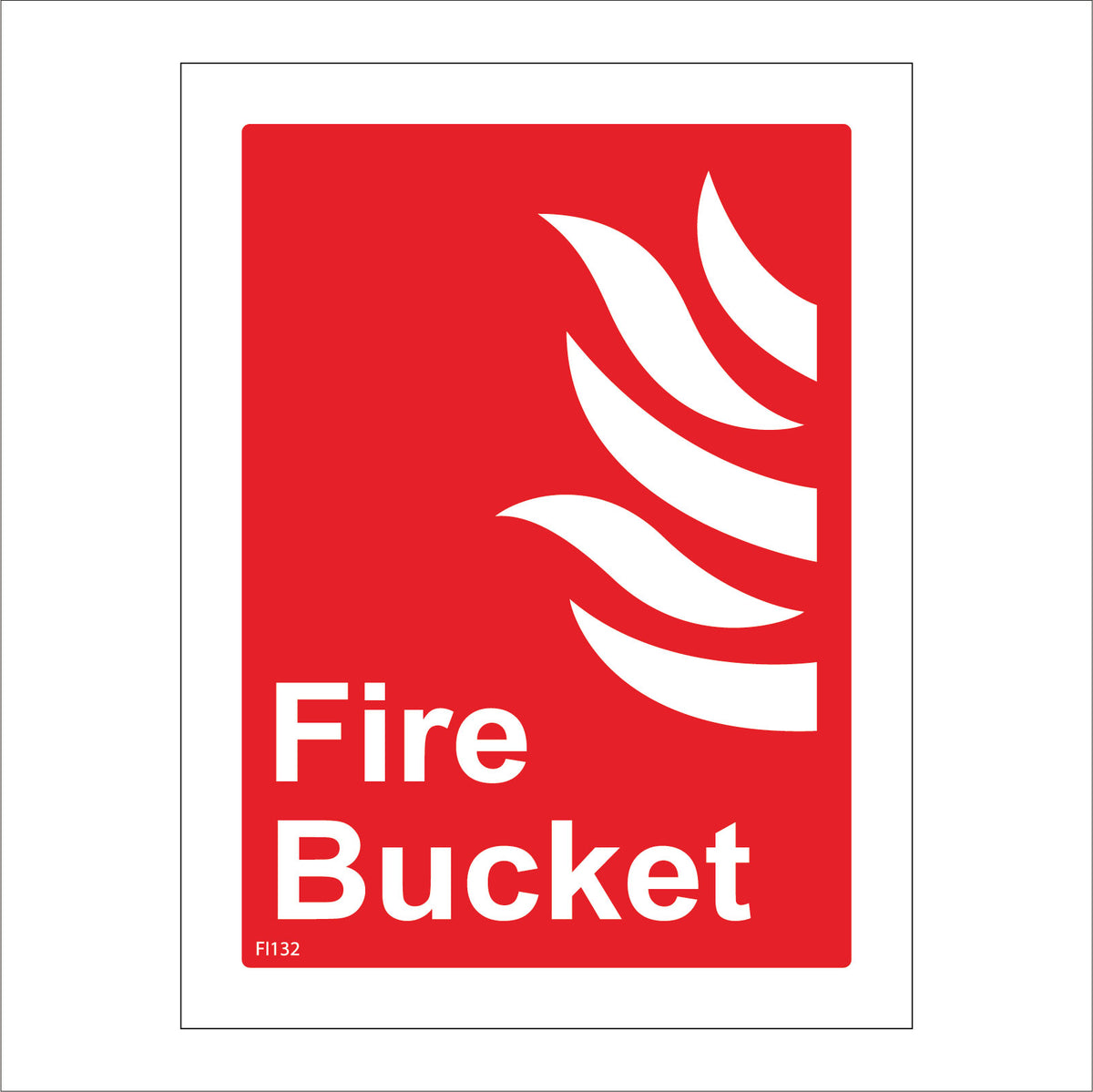Fire Bucket Sign with Flames – PWDirect
