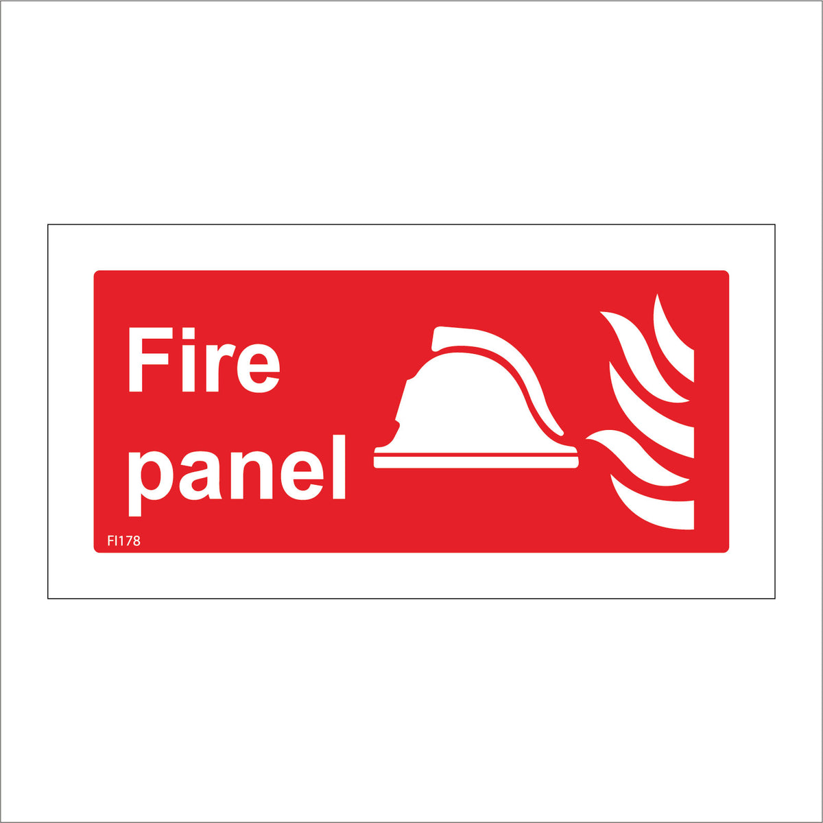 Fire Panel Sign with Firemans Helmet Flames – PWDirect
