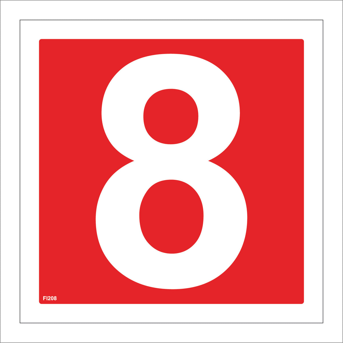 Number 8 Eight Workplace Office Construction Sign with Number 8 – PWDirect