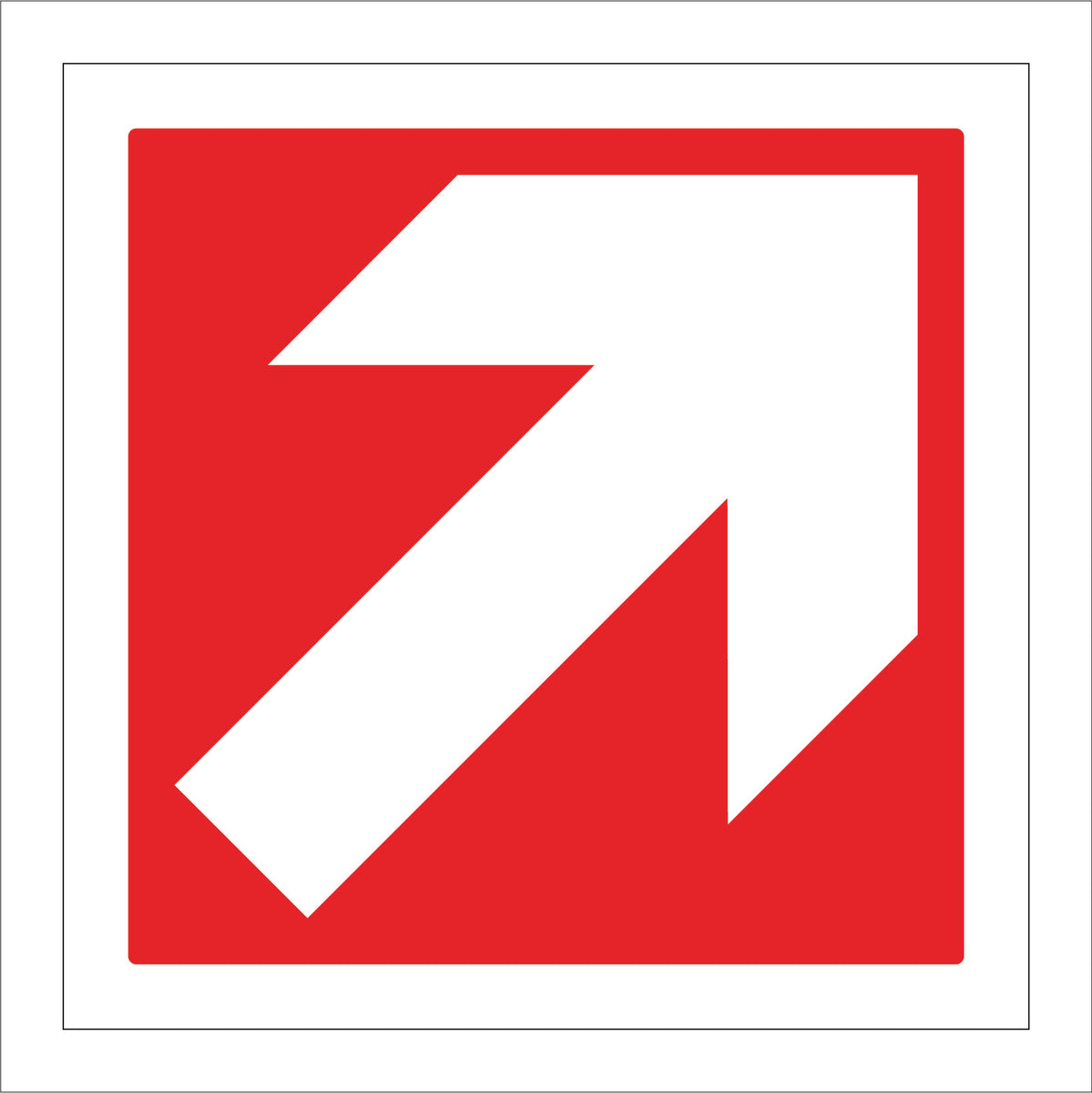 Arrow Diagonal Up Right White On Red Direction Sign with Arrow Up ...