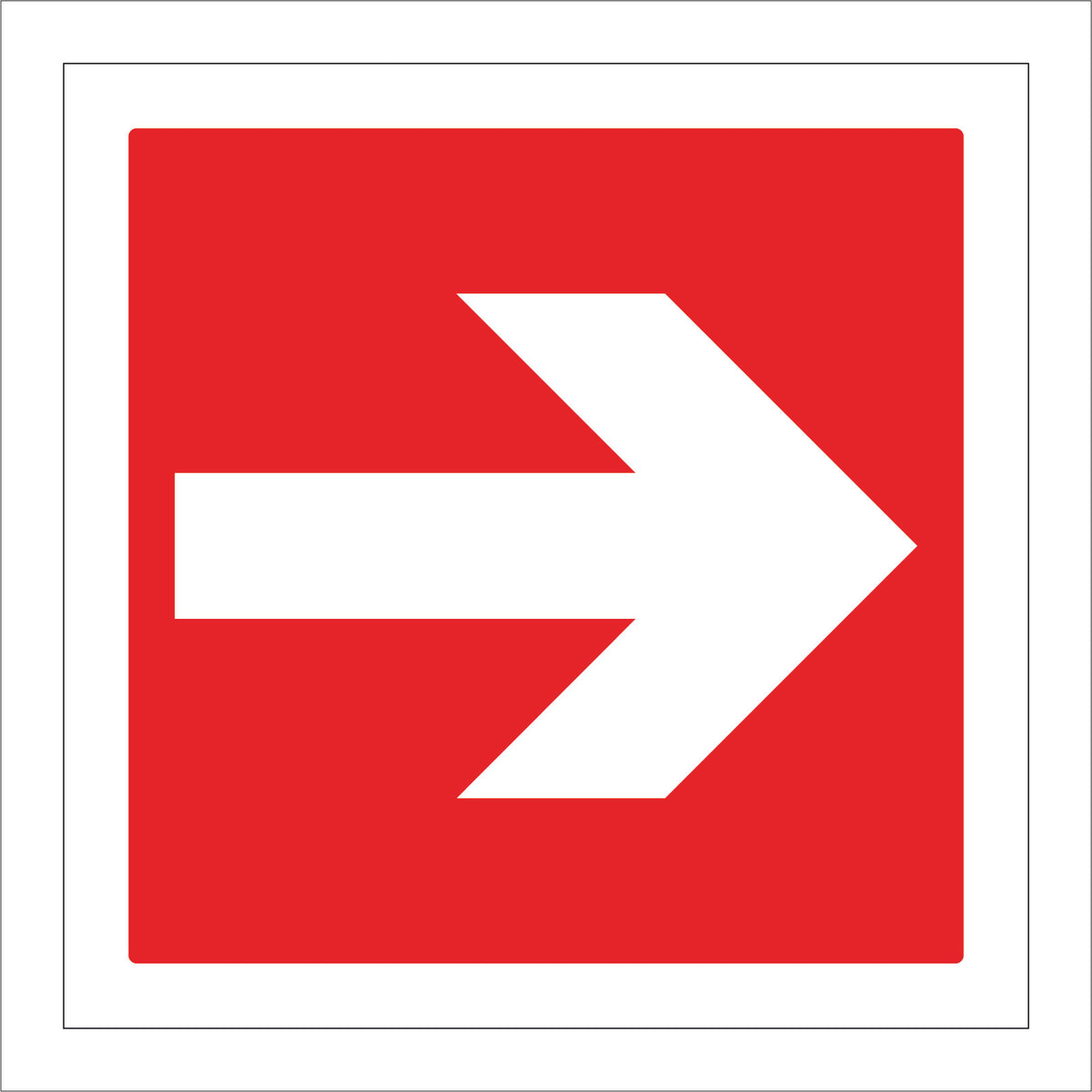 Arrow Right White On Red Direction Way Sign with Right Arrow – PWDirect