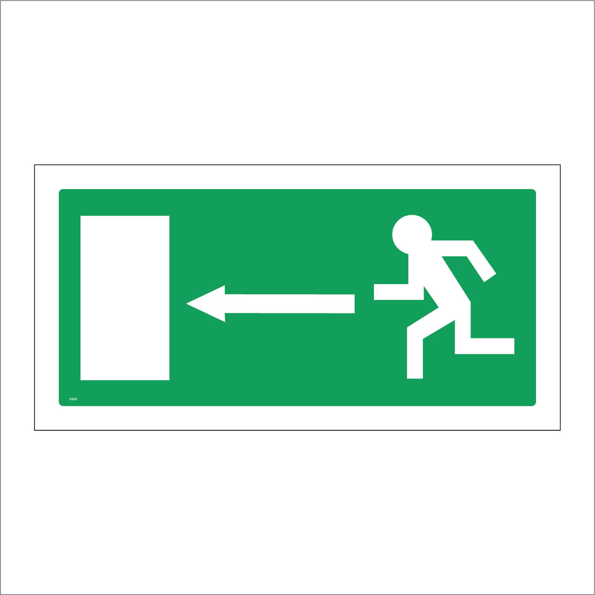Emergency Exit Left Sign with Running Man Door Arrow – PWDirect