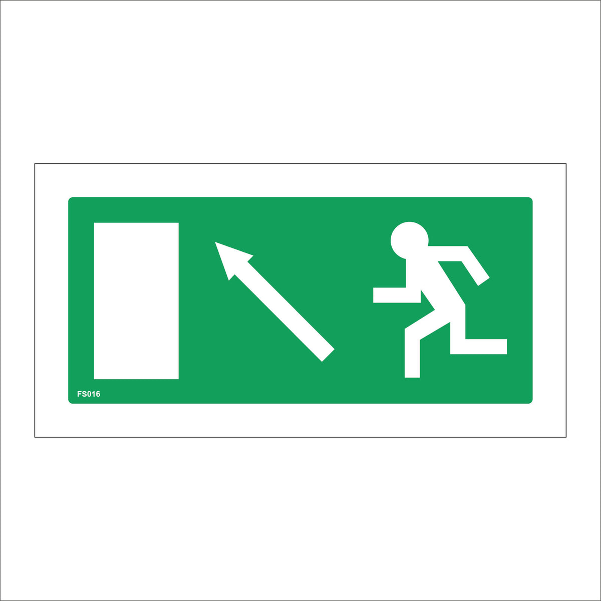 Emergency Exit Left Sign with Running Man Door Arrow – PWDirect