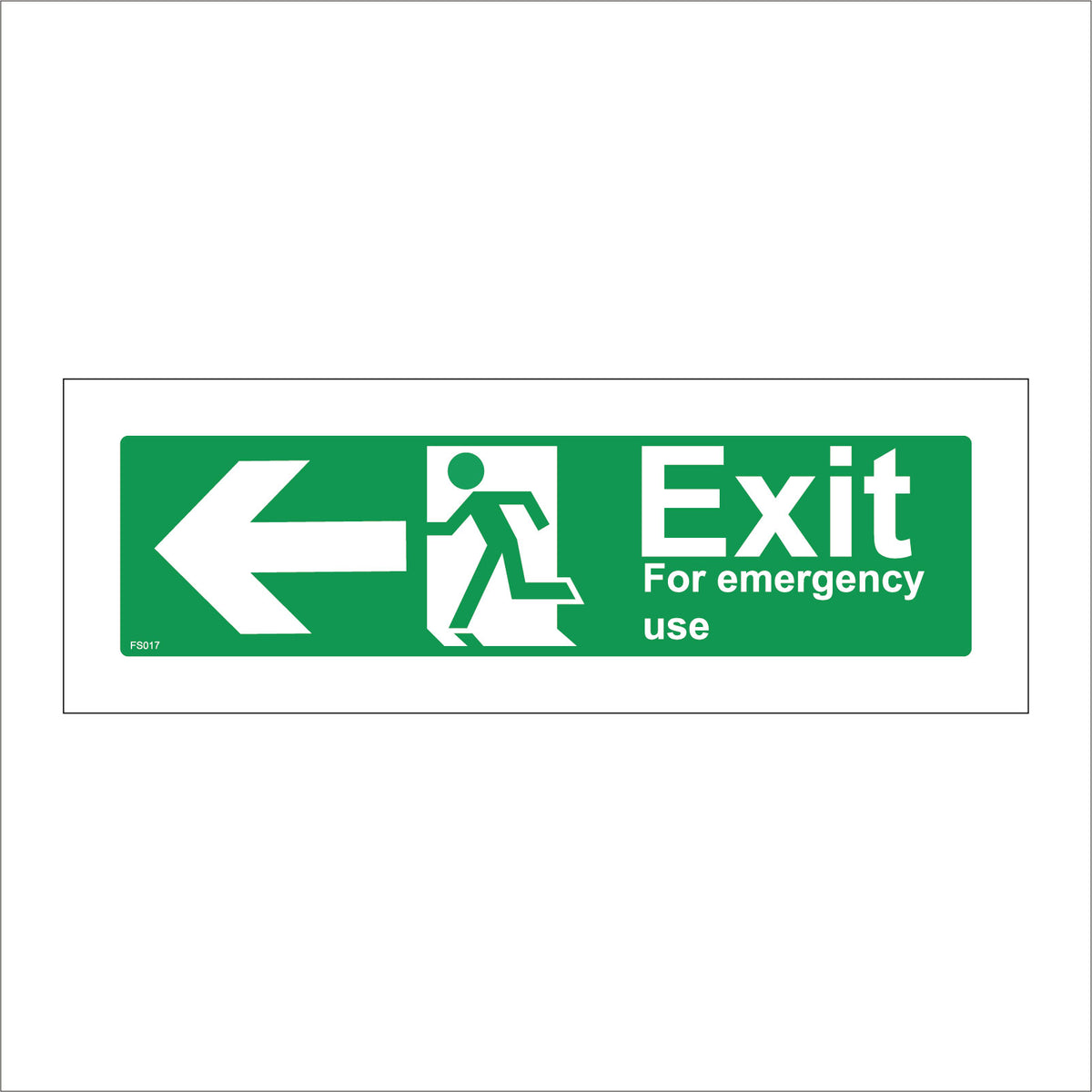 Exit For Emergency Use Left Sign with Running Man Door Arrow – PWDirect