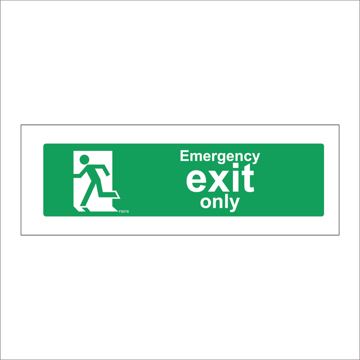 Emergency Exit Only Sign with Running Man Door – PWDirect
