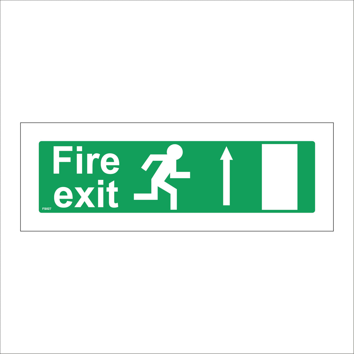 Fire Exit Ahead Sign with Running Man Door Arrow – PWDirect
