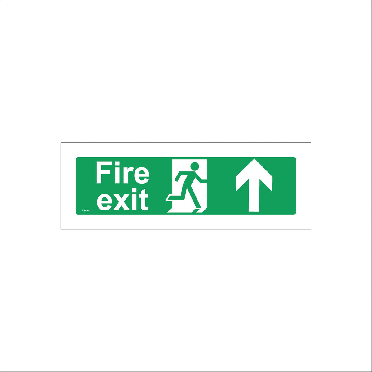 Fire Exit Ahead Sign with Running Man Door Arrow – PWDirect