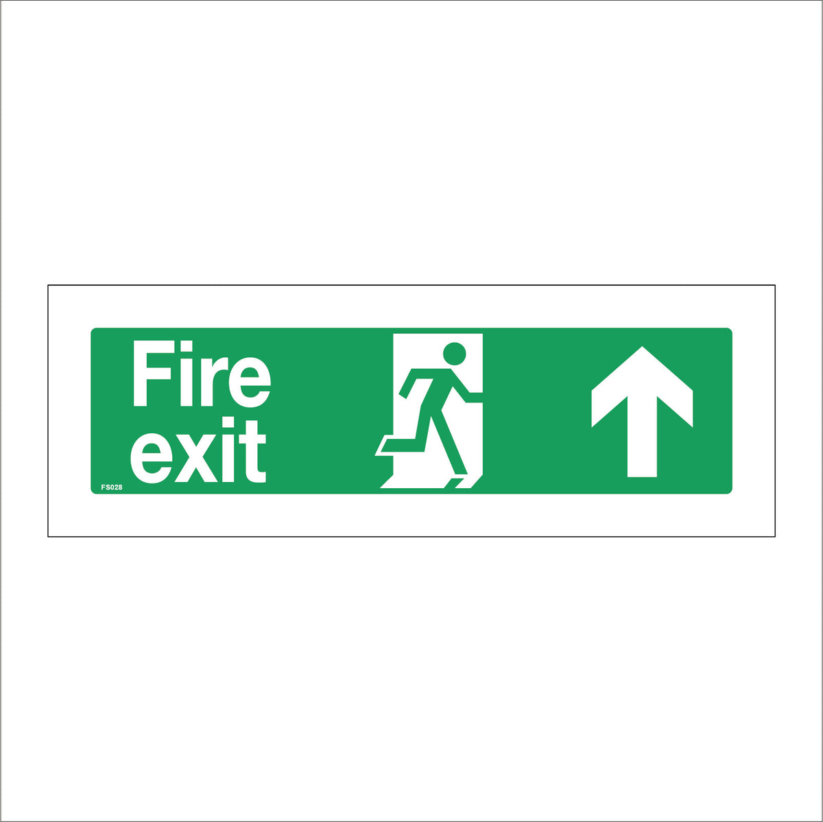 Fire Exit Ahead Sign with Running Man Door Arrow – PWDirect