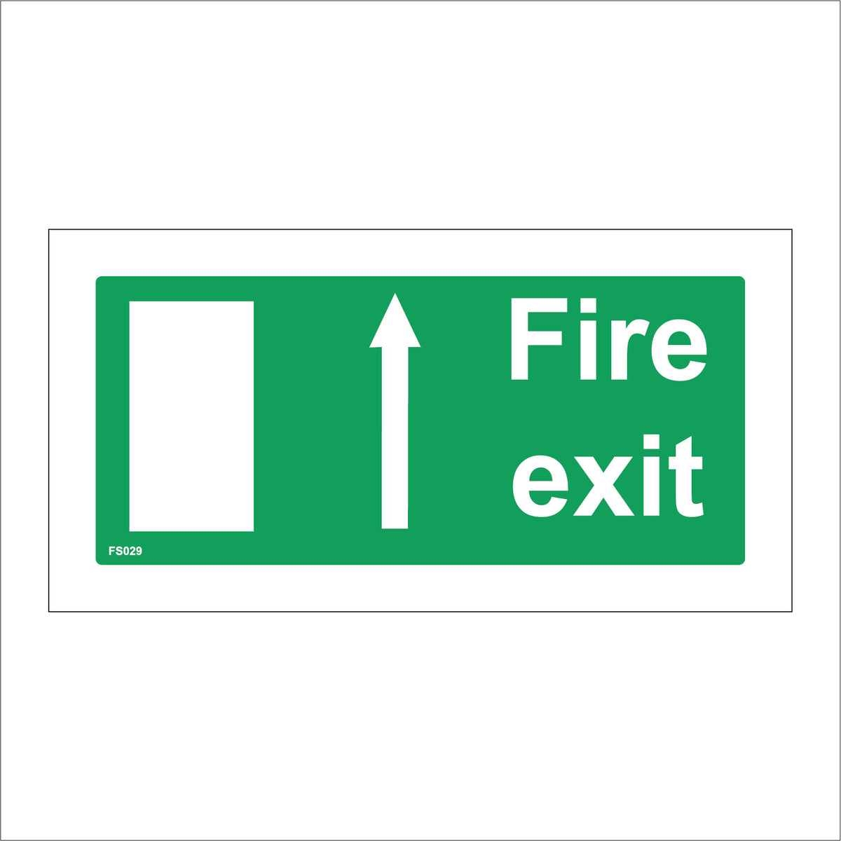 Fire Exit Ahead Sign with Door Arrow – PWDirect