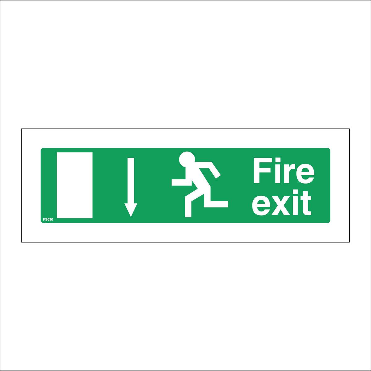Fire Exit Below Sign with Running Man Door Arrow – PWDirect