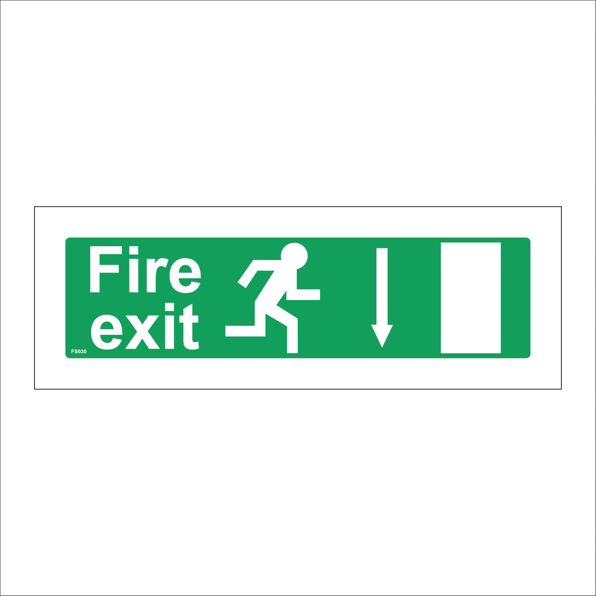 Fire Exit Below Sign with Running Man Door Arrow – PWDirect