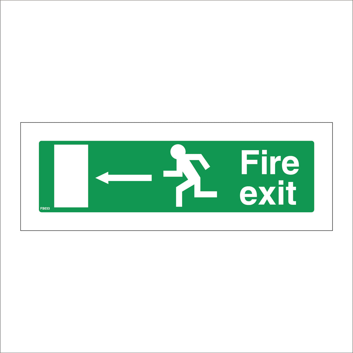 Fire Exit Left Sign with Running Man Door Arrow – PWDirect