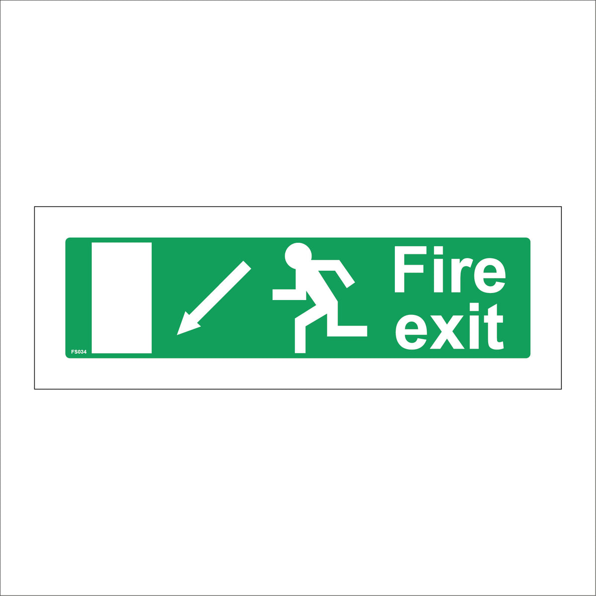 Fire Exit Left Sign with Running Man Door Arrow – PWDirect