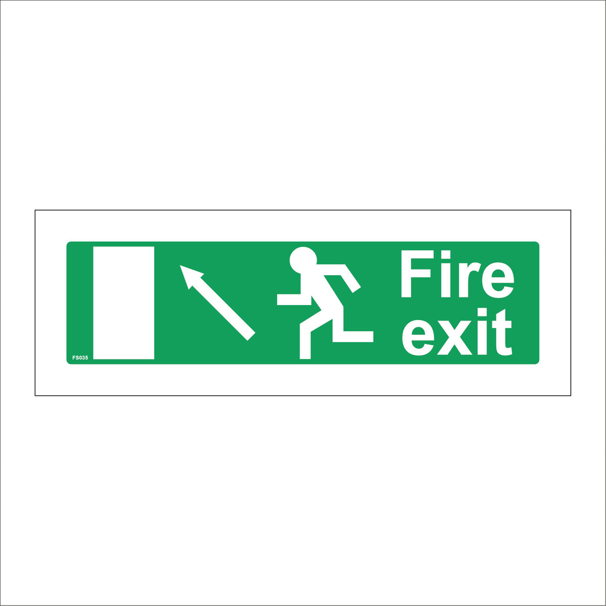 Fire Exit Left Sign with Running Man Door Arrow – PWDirect