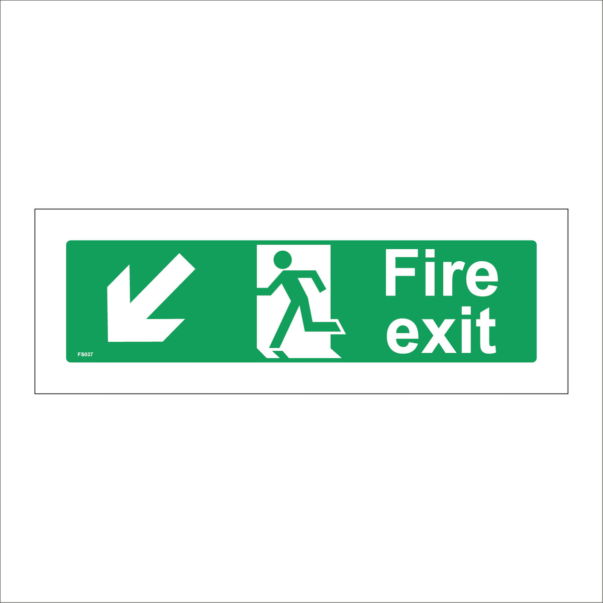 Fire Exit Left Sign with Running Man Door Arrow – PWDirect