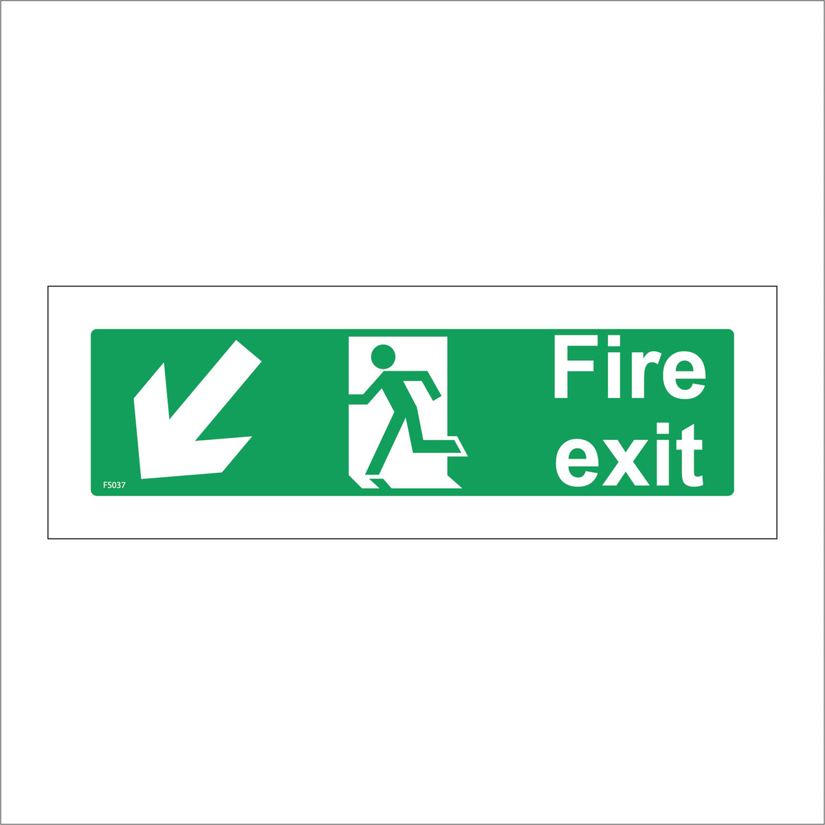 Fire Exit Left Sign with Running Man Door Arrow – PWDirect
