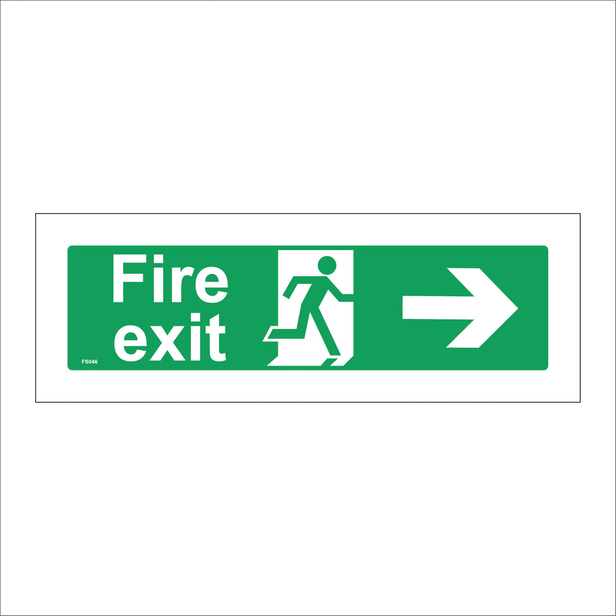 Fire Exit Right Sign with Running Man Door Arrow – PWDirect