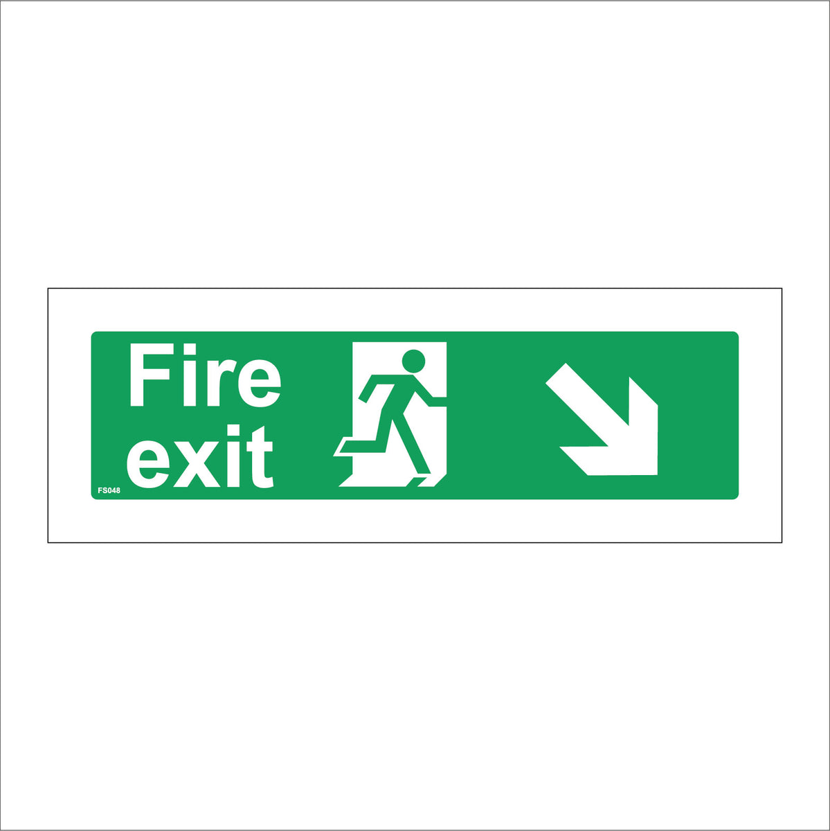 Fire Exit Right Sign with Running Man Door Arrow – PWDirect