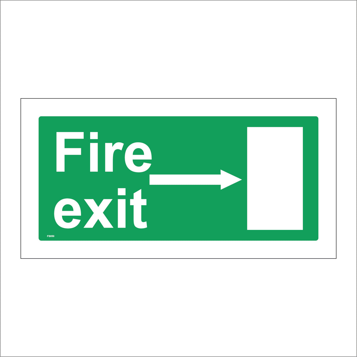 Fire Exit Right Sign with Door Arrow – PWDirect