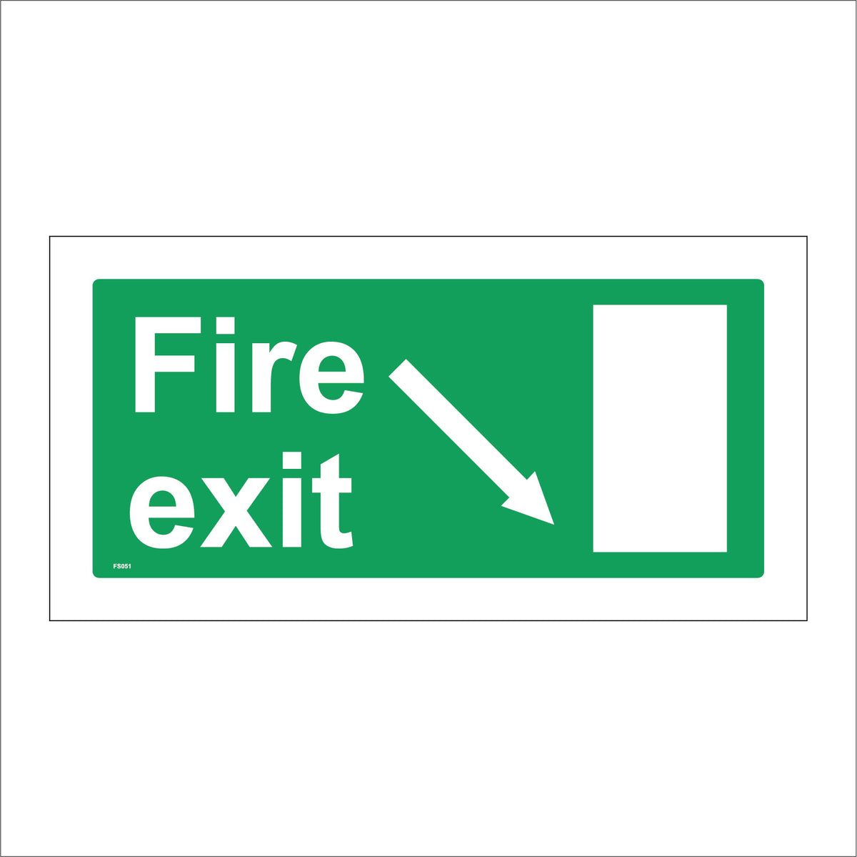 Fire Exit Right Sign with Door Arrow – PWDirect