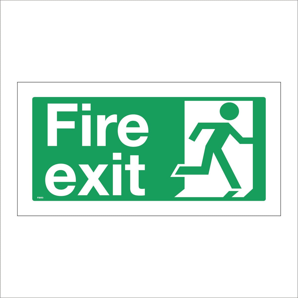 Fire Exit Right Sign with Running Man Door – PWDirect