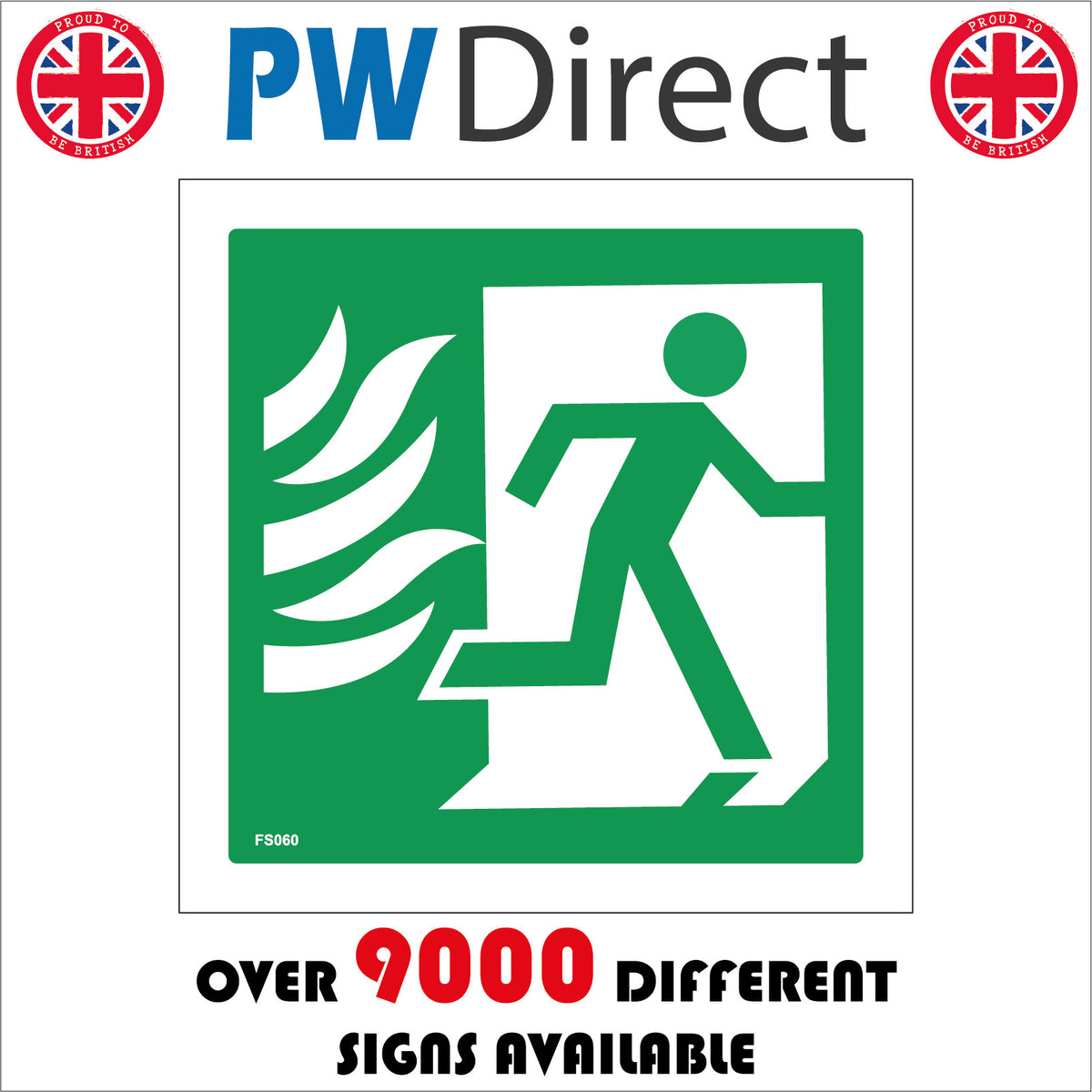 Fire Door Right Sign with Running Man Door Fire – PWDirect