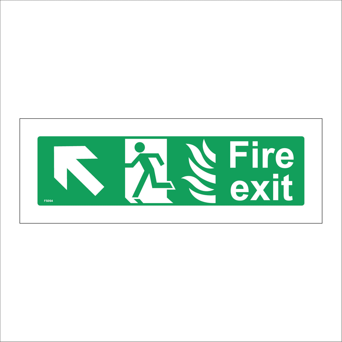 Fire Exit Left Sign with Running Man Arrow Door Fire – PWDirect